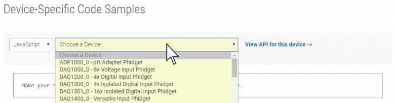 Language Javascript Node Js Phidgets Support